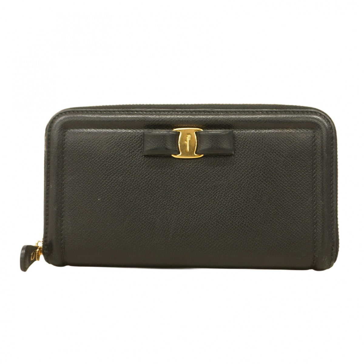 【BIGお買い物ラリー★30%OFFセール中】サルヴァトーレフェラガモ Salvatore Ferragamo 二つ折り財布ヴァラ金具 クロコダイル調 キャメル×ゴールド レディース 中古 6ab0684】サルヴァトーレフェラガモ 長財布 ヴァラ レザー ブラック